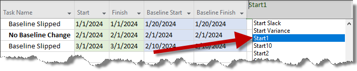 Showing Baseline Slippage in Microsoft Project | OnePager Pro Showing Baseline Slippage in Microsoft Project | OnePager Pro
