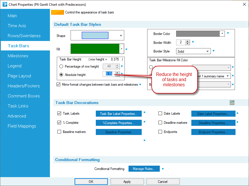 Primavera P6 Gantt Chart with Predecessors | OnePager