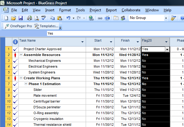 Microsoft Project 2007 Timeline View | OnePager Pro Microsoft Project 2007 Timeline View | OnePager Pro