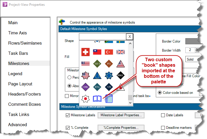 Custom Milestone Shapes