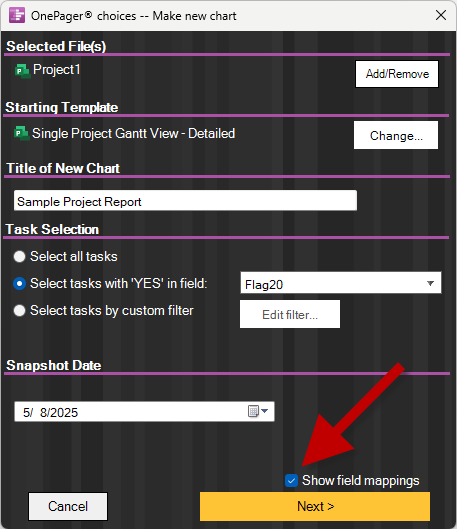 Label tasks based on multiple Microsoft Project fields