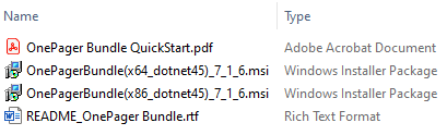 OnePager Bundle Readme